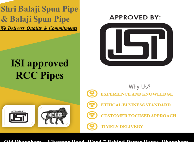 ISI approved RCC Pipes - Shri Balaji Spun Pipes