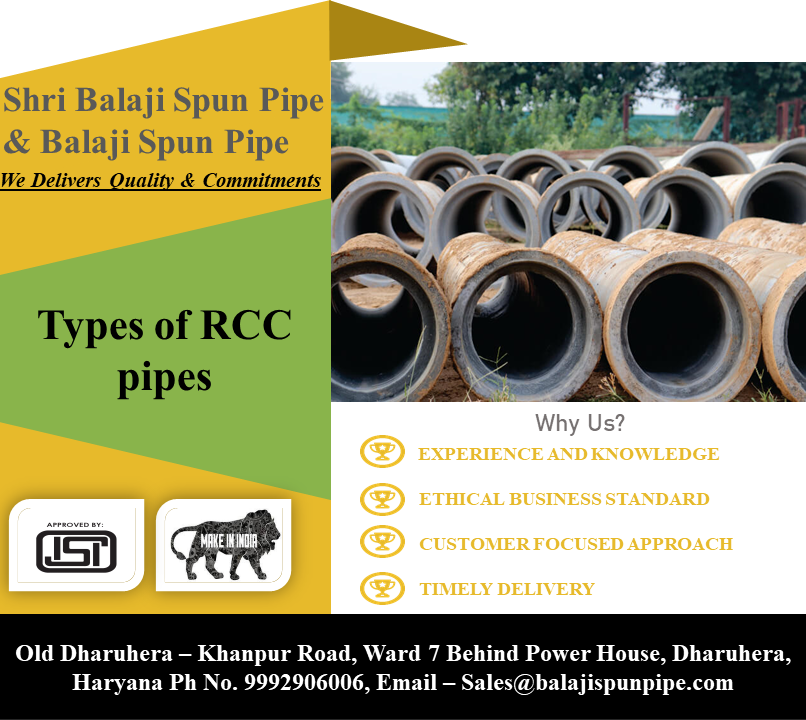 Types of RCC pipes - Shri Balaji Spun Pipes